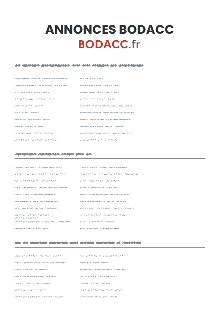 Journal officiel de la République française - Bodacc